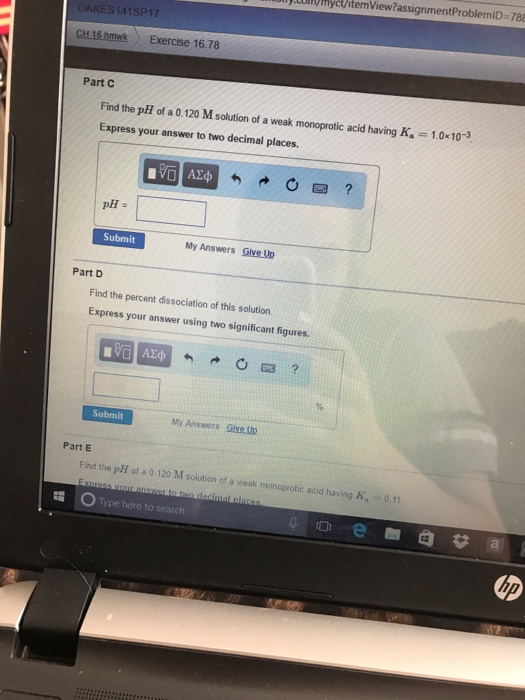 Solved Chemistry.com/myct/itemView?assignmentProblemID 788 | Chegg.com