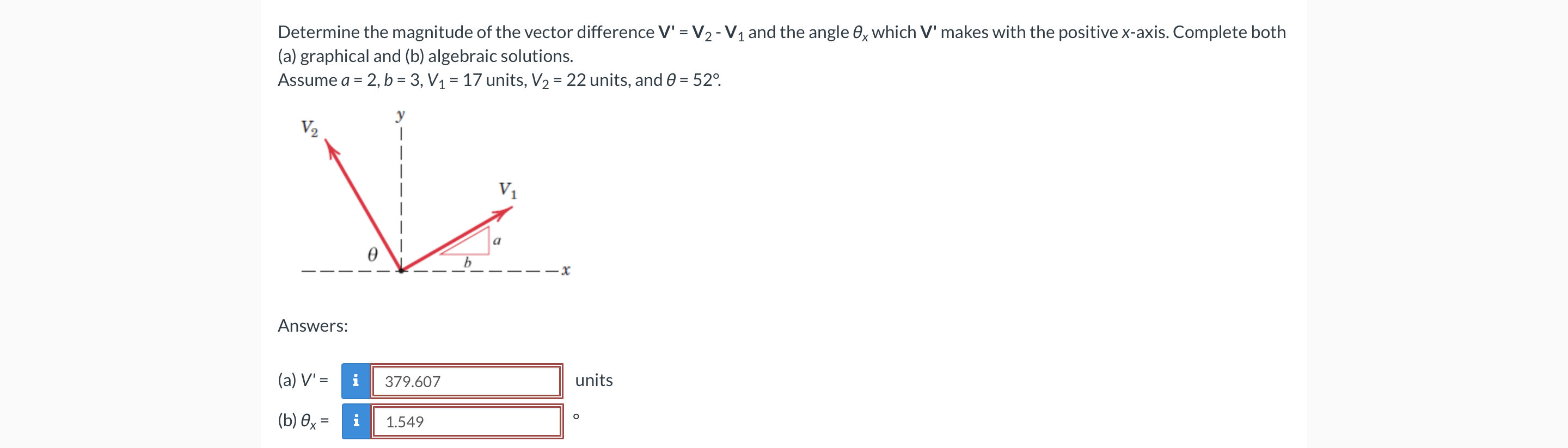 Solved Determine the magnitude of the vector difference \\( | Chegg.com