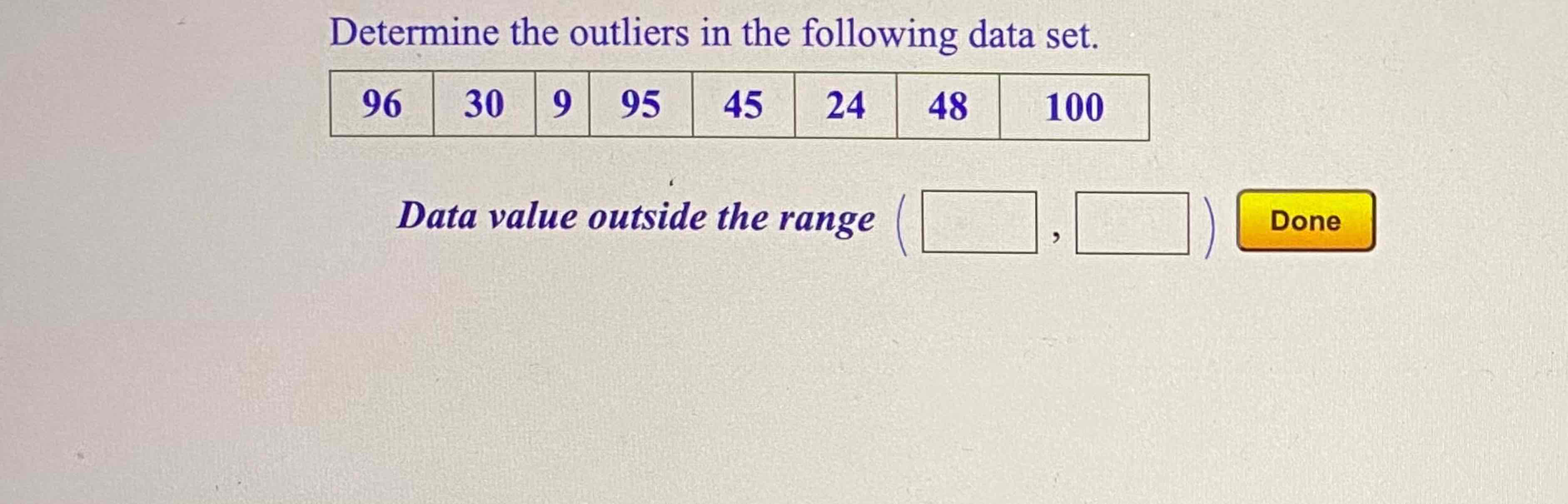 Solved Determine the outliers in the following data set: | Chegg.com