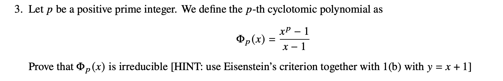 Solved 3. Let p be a positive prime integer. We define the | Chegg.com