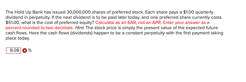 Solved The Hold Up Bank has issued 30,000,000 shares of | Chegg.com