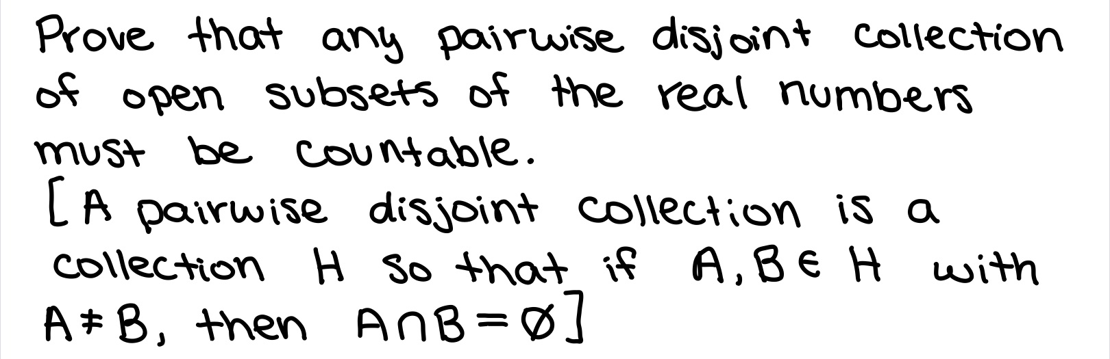 Solved Prove that any pairwise disjoint collection of open | Chegg.com