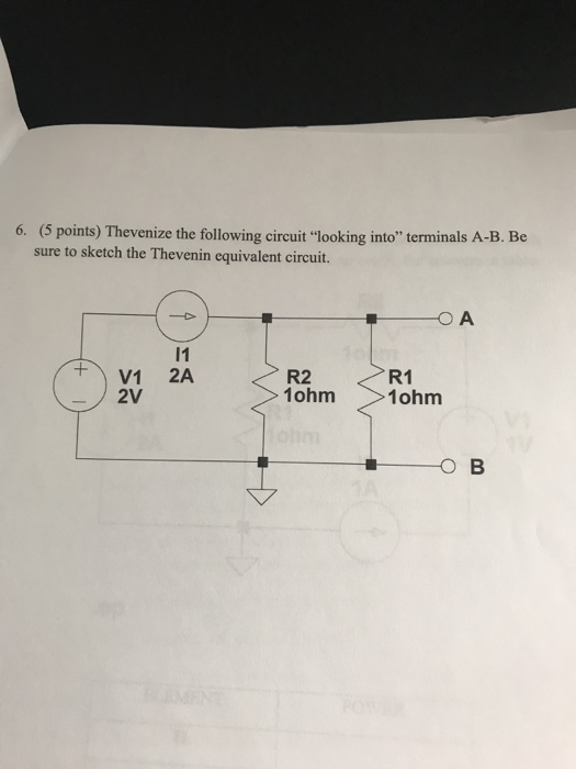 Solved (5 points) Thevenize the following circuit "looking | Chegg.com