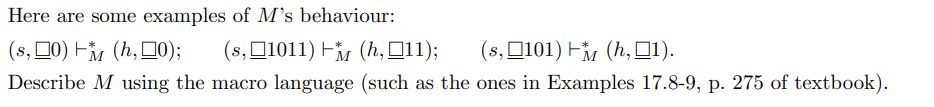 Solved 1. (20pt) Construct a deterministic Turing machine M | Chegg.com