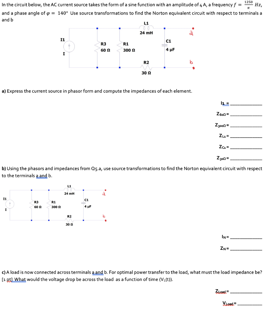 Solved In the circuit below, the AC current source takes the | Chegg.com