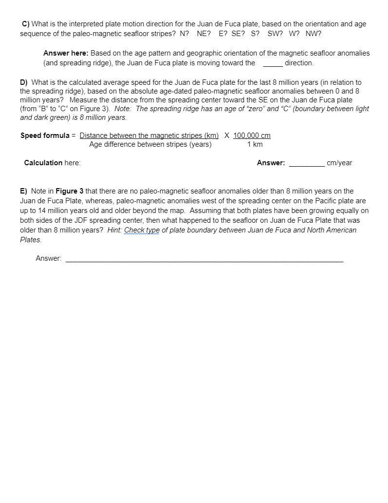 Solved Using Mid-Ocean Spreading Centers to Measure Plate | Chegg.com