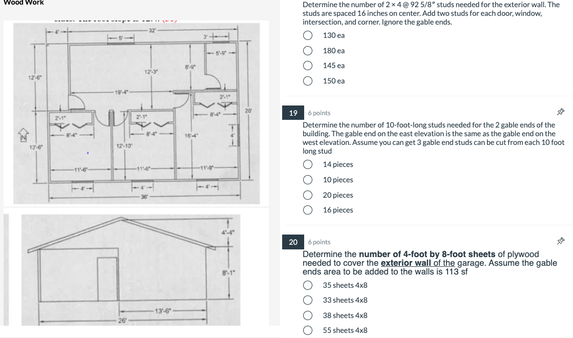 Solved Wood Work Determine the number of 2 x 4@ 92 5/8" | Chegg.com