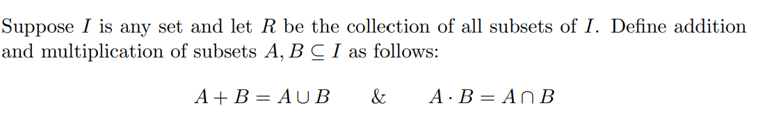 Solved Suppose I is any set and let R be the collection of | Chegg.com