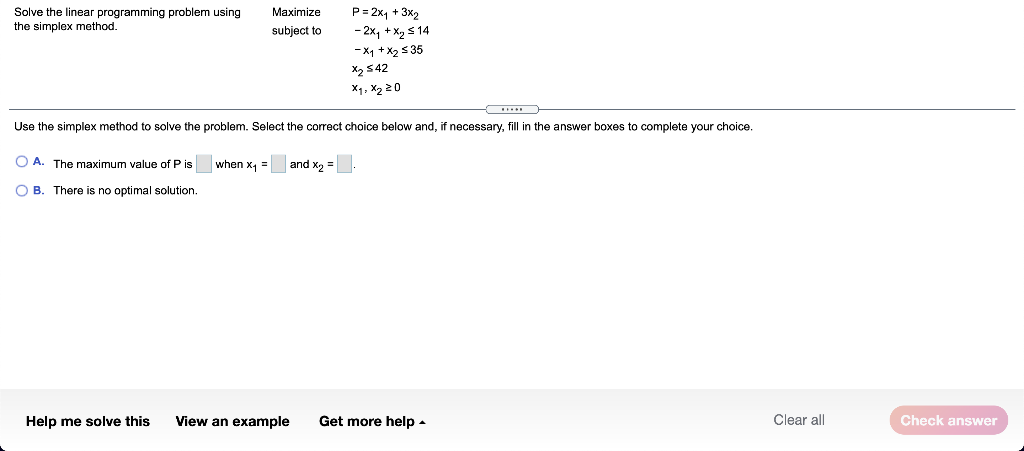 Solved Solve the linear programming problem using the | Chegg.com