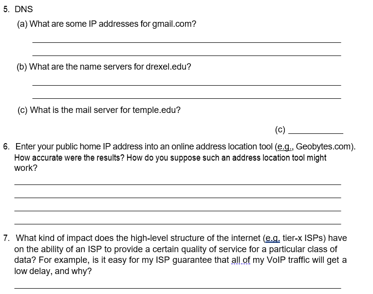 Using traceroute 2 from your home computer, trace the | Chegg.com