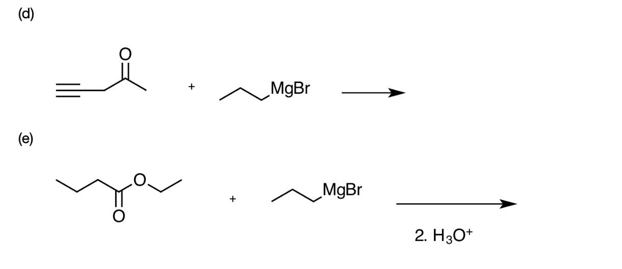 Solved (d) + MgBr MgBr 2. H3O+ | Chegg.com