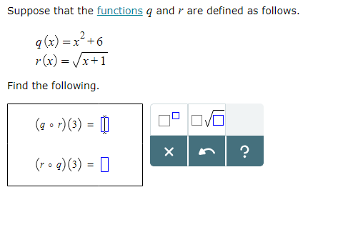 Solved Suppose that the functions q and r are defined as | Chegg.com