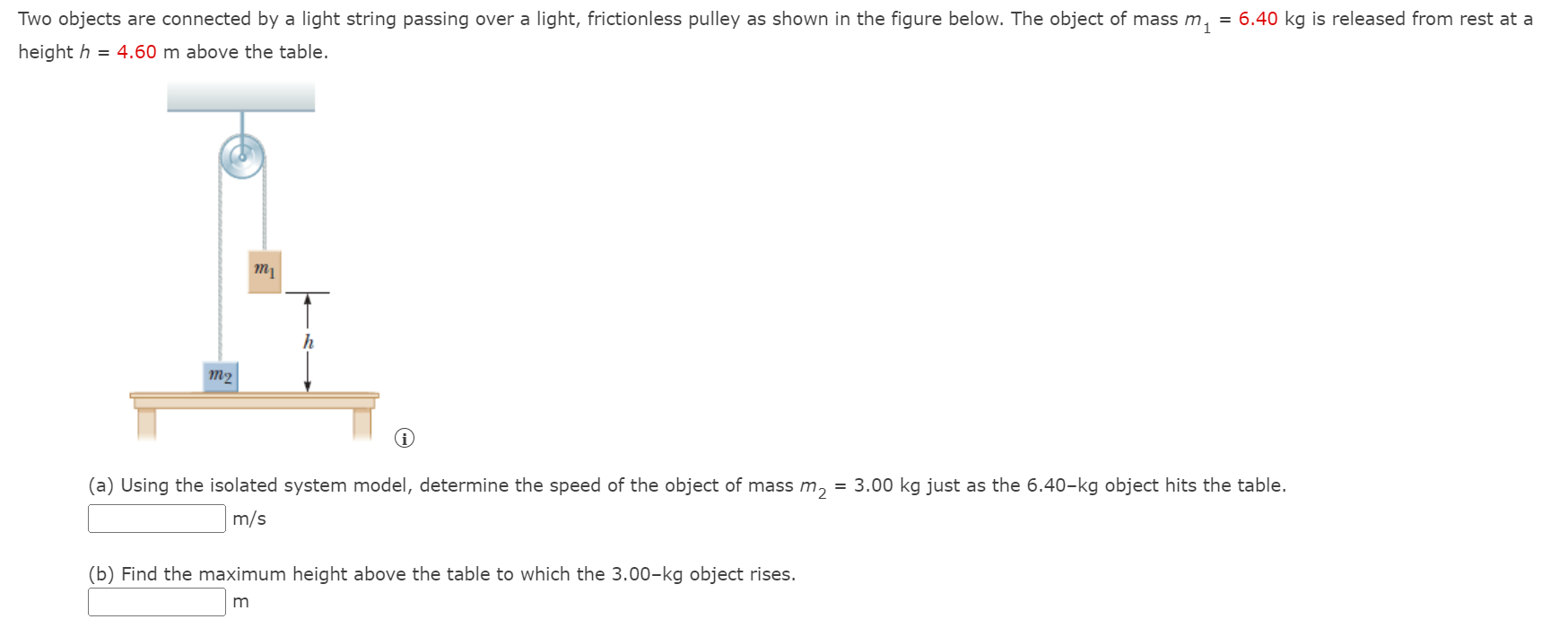 Solved Two Objects Are Connected By A Light String Passing 1274