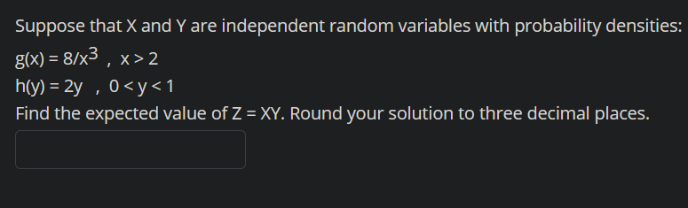 Solved Suppose that X and Y are independent random variables | Chegg.com