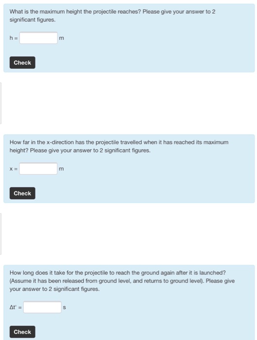 Solved A projectile is launched from ground level at an | Chegg.com