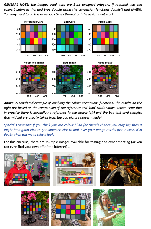 Solved Exercise 1A - (3%) - Colour Balancing using a | Chegg.com
