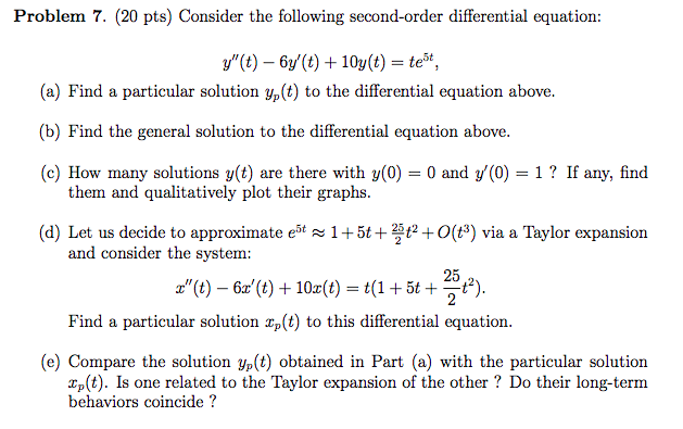 Solved Problem 7. (20 pts) Consider the following | Chegg.com