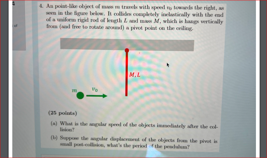 Solved of 4. An point-like object of mass m travels with | Chegg.com