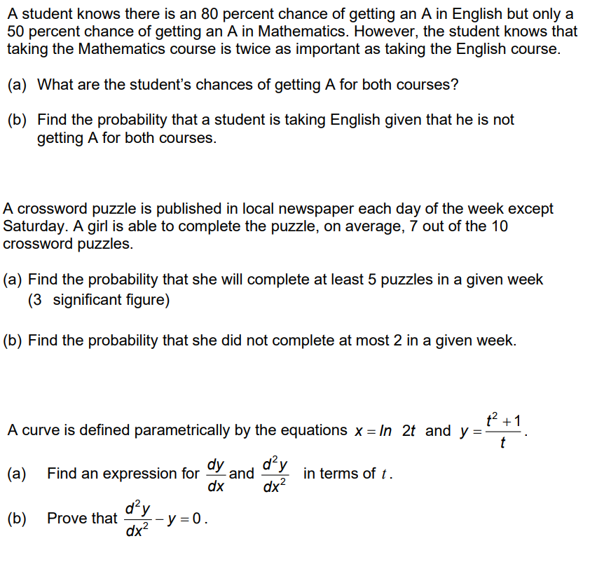 Solved A student knows there is an 80 percent chance of | Chegg.com