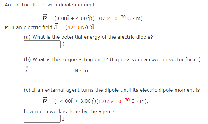 Solved An electric dipole with dipole moment | Chegg.com