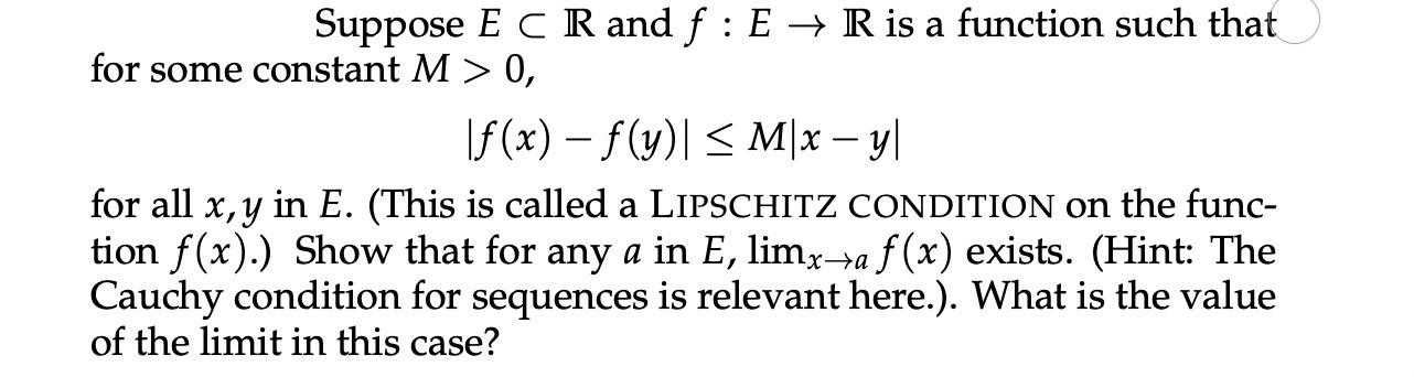 Solved Suppose E⊂R and f:E→R is a function such that for | Chegg.com