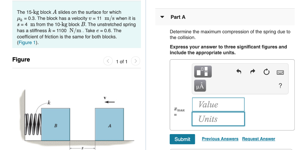 Solved The 15-kg block A slides on the surface for which μk | Chegg.com
