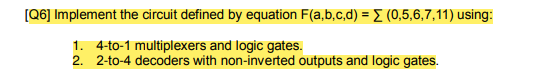 Solved [Q6] Implement the circuit defined by equation | Chegg.com