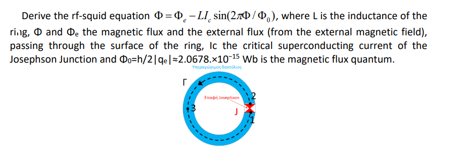 Solved Derive The Rf Squid Equation Phi Phi {e} L