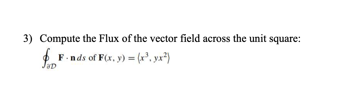 Solved Compute the Flux of the vector field across the unit | Chegg.com
