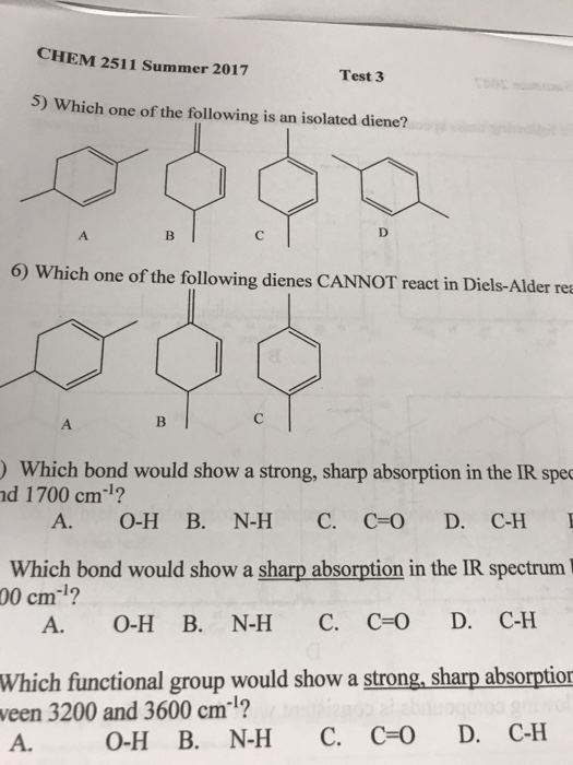 Solved Which One Of The Following Is An Isolated Diene