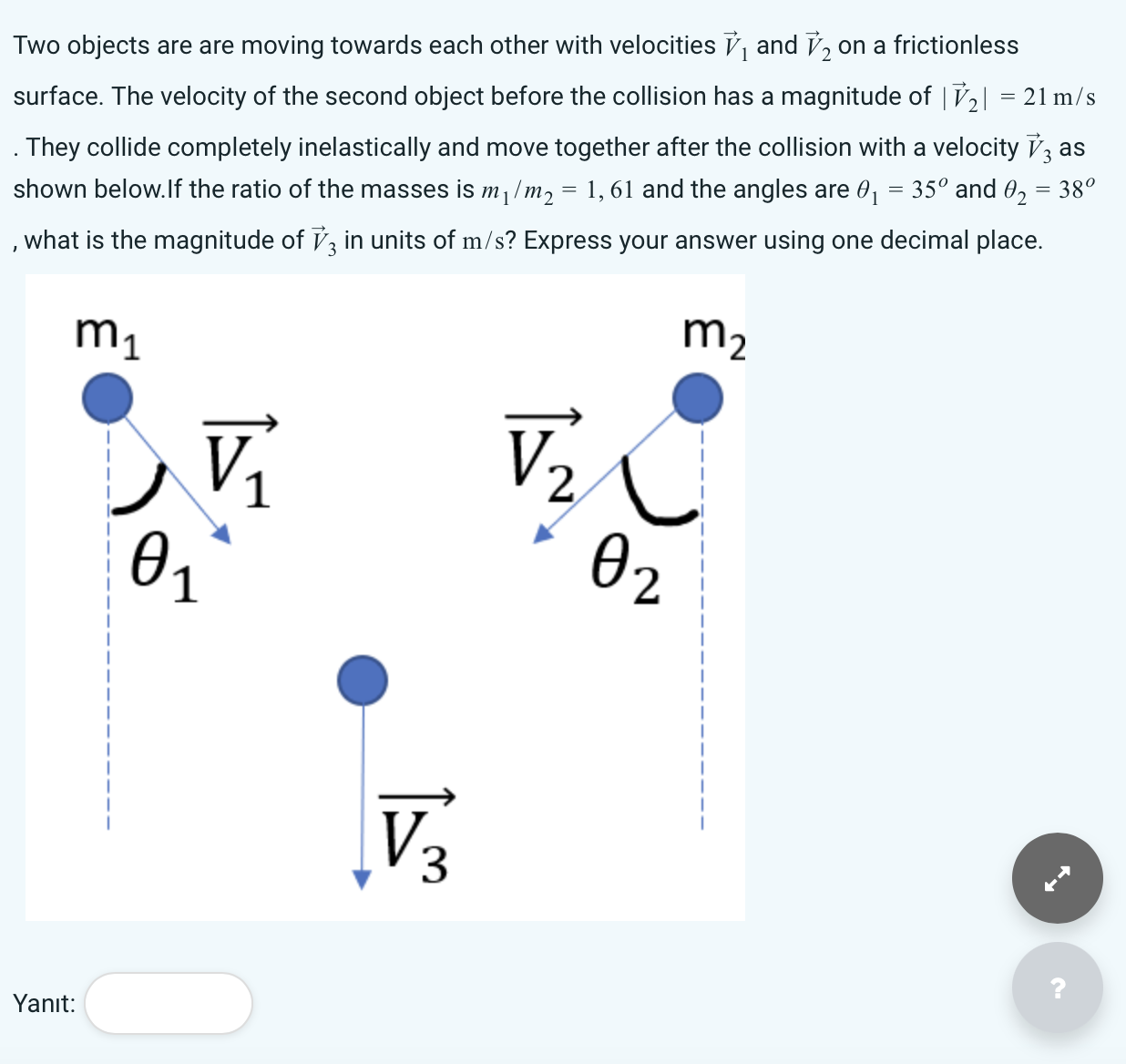 Solved Two objects are are moving towards each other with | Chegg.com
