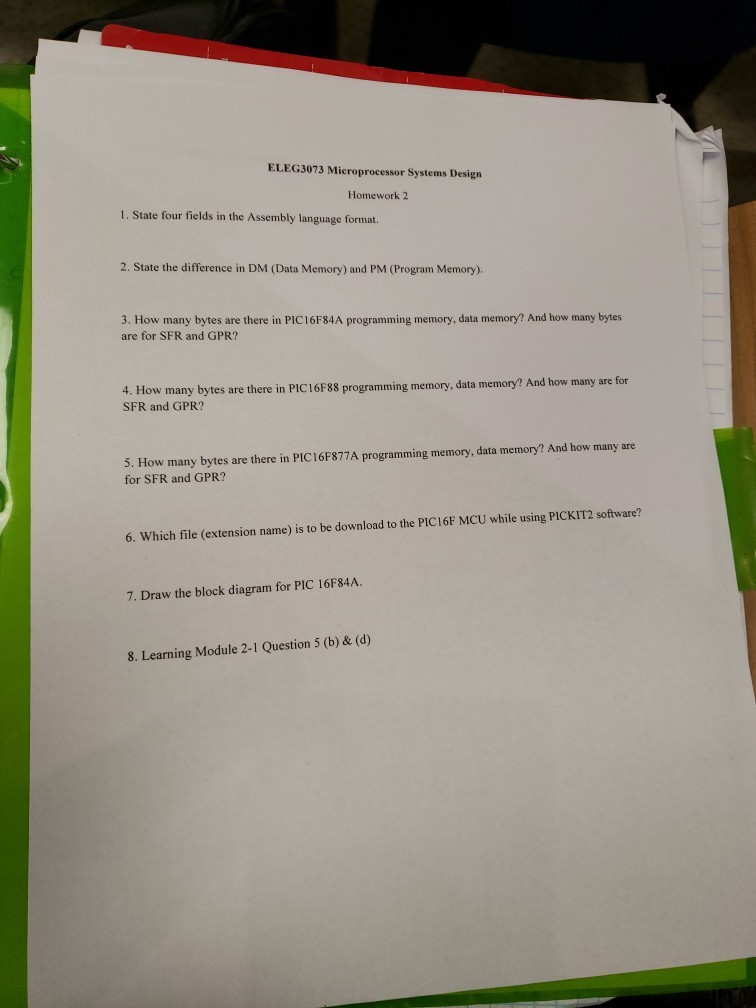 Solved ELEG3073 Microprocessor Systems Design Homework 2 1. | Chegg.com