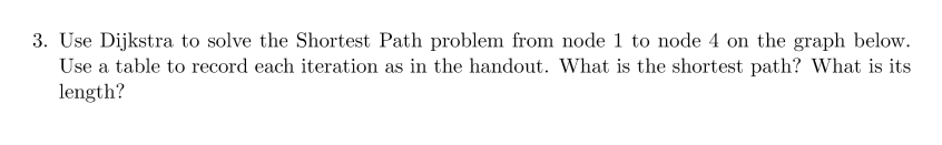 Solved 3. Use Dijkstra to solve the Shortest Path problem | Chegg.com