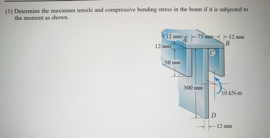 Solved (1) Determine the maximum tensile and compressive | Chegg.com