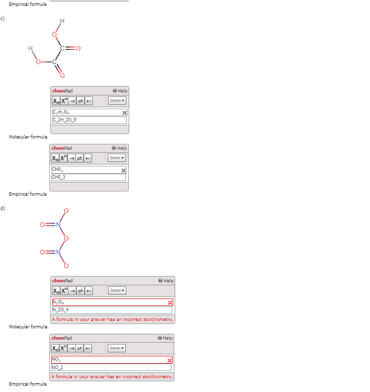 Solved Empirical formula Molecular formula Empirical | Chegg.com