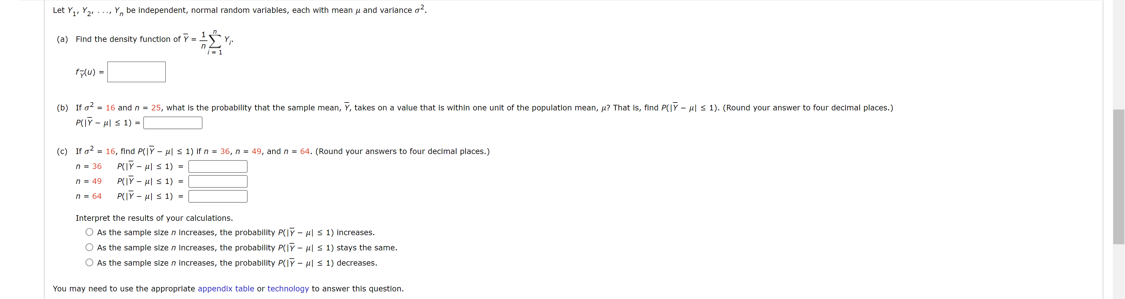 Solved Let Y1,Y2,…,Yn be independent, normal random | Chegg.com
