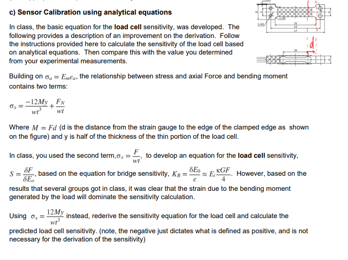Solved c) Sensor Calibration using analytical equations In | Chegg.com