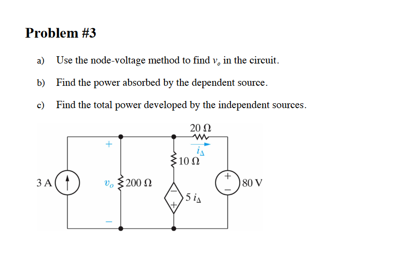 Solved A Use The Node Voltage Method To Find Vo In The Chegg