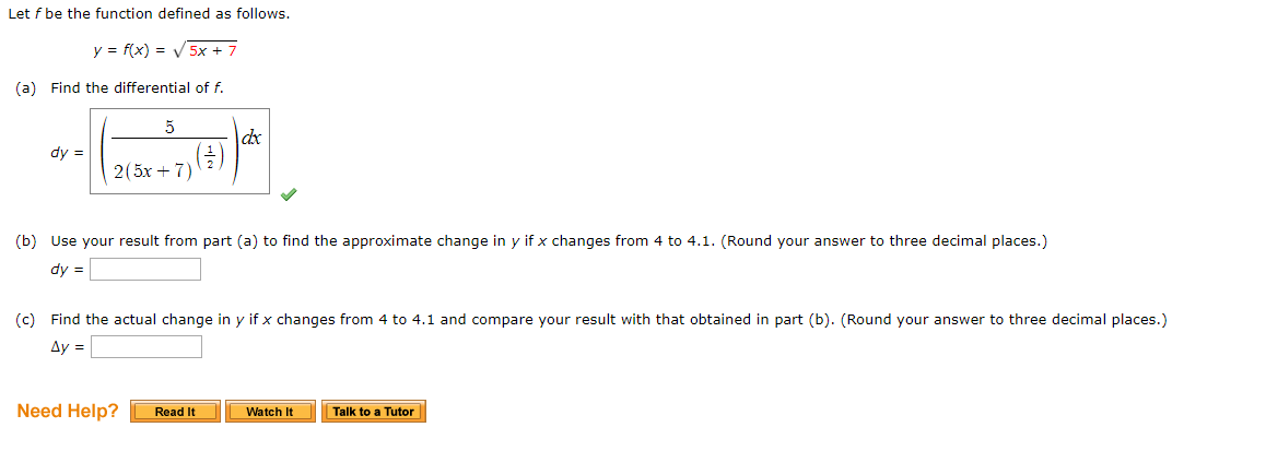 Solved Let f be the function defined as follows. y = f(x) = | Chegg.com