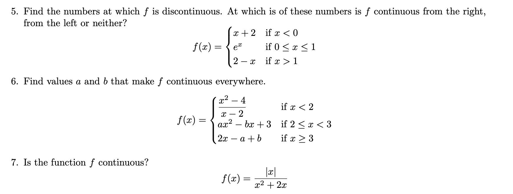 Solved 5. Find the numbers at which f is discontinuous. At | Chegg.com