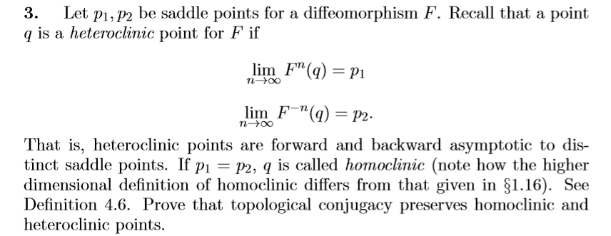 Solved 3. Let p1,p2 be saddle points for a diffeomorphism F. | Chegg.com