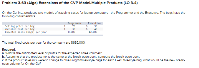 Solved Problem 3-63 (Algo) Extensions of the CVP | Chegg.com