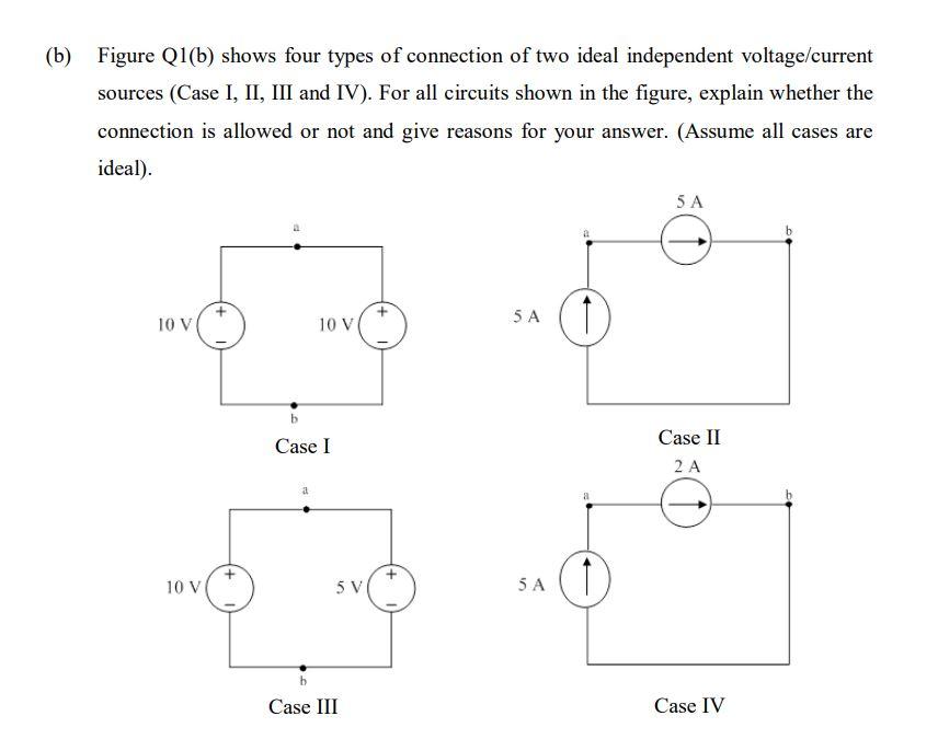 Solved (b) Figure Q1(b) shows four types of connection of | Chegg.com