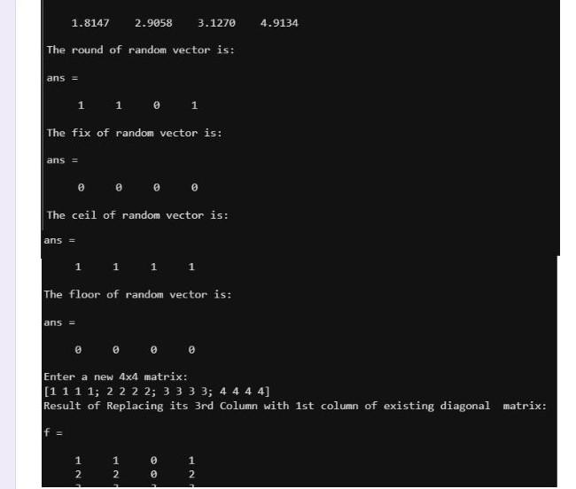 Solved RUN Command Window ≫≫ Mid Q2 Enter 1 st vector with 4 | Chegg.com
