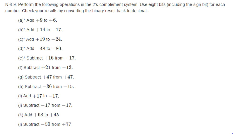Solved N 6-9. Perform the following operations in the | Chegg.com