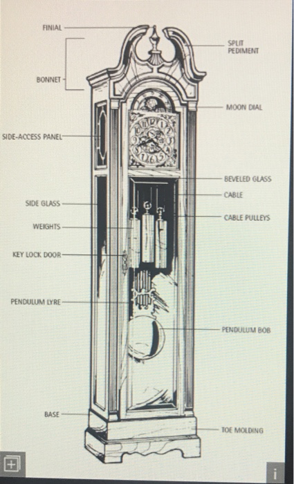 Draw a Freebody Diagram of Grandfather clock with | Chegg.com