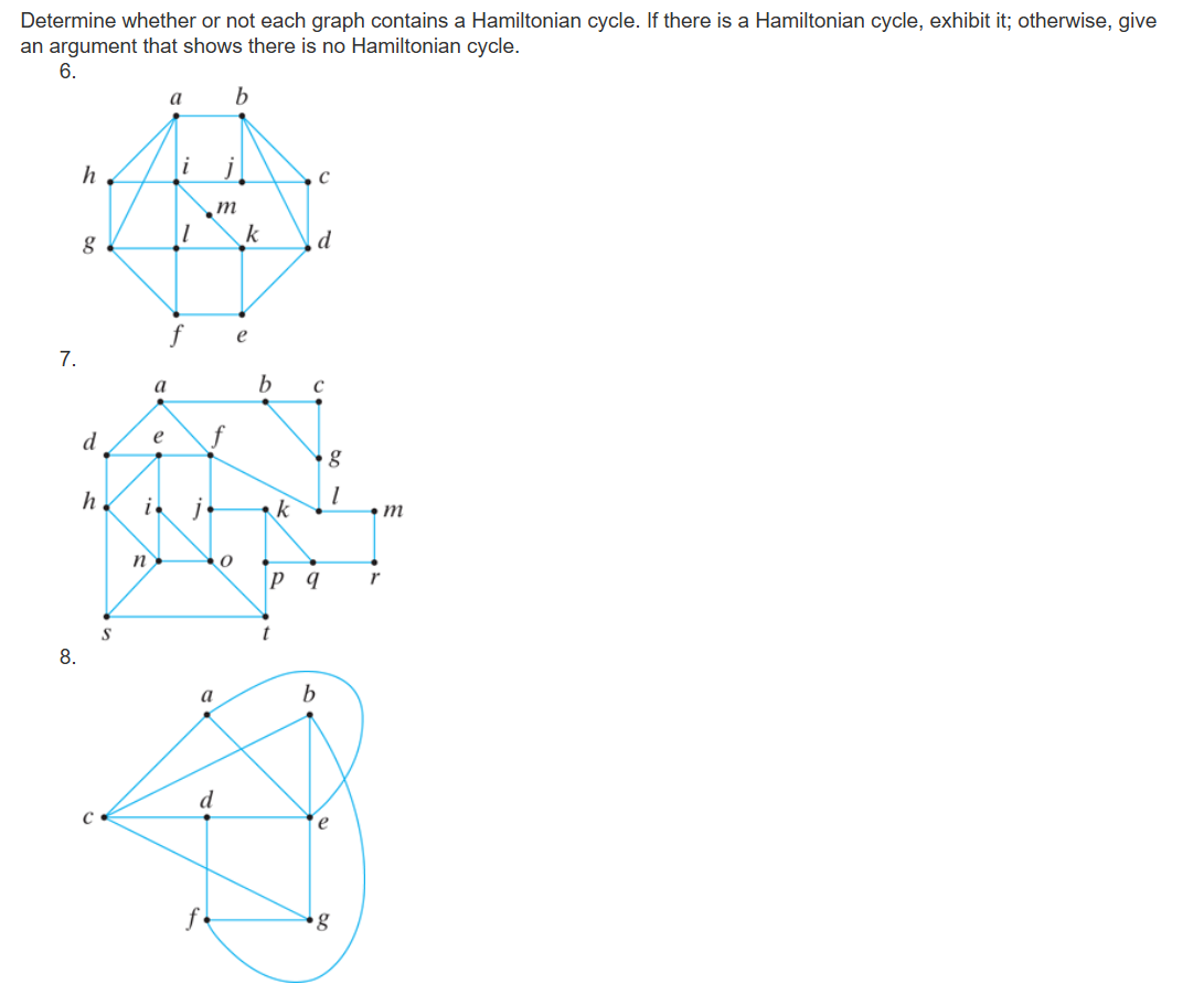 Solved Determine whether or not each graph contains a | Chegg.com