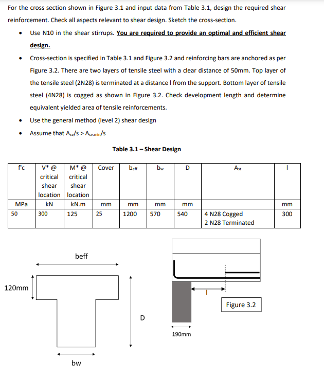 Solved For the cross section shown in Figure 3.1 and input | Chegg.com