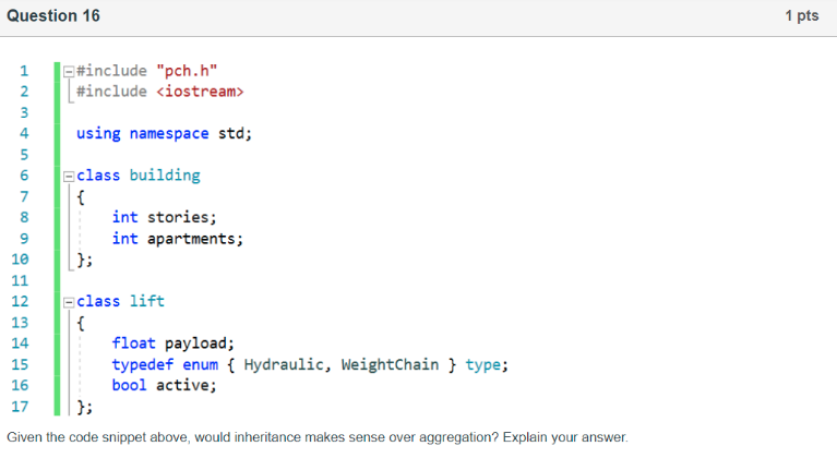Solved 8 1 #include "pch.h" 2 #include 3 4 using namespace | Chegg.com