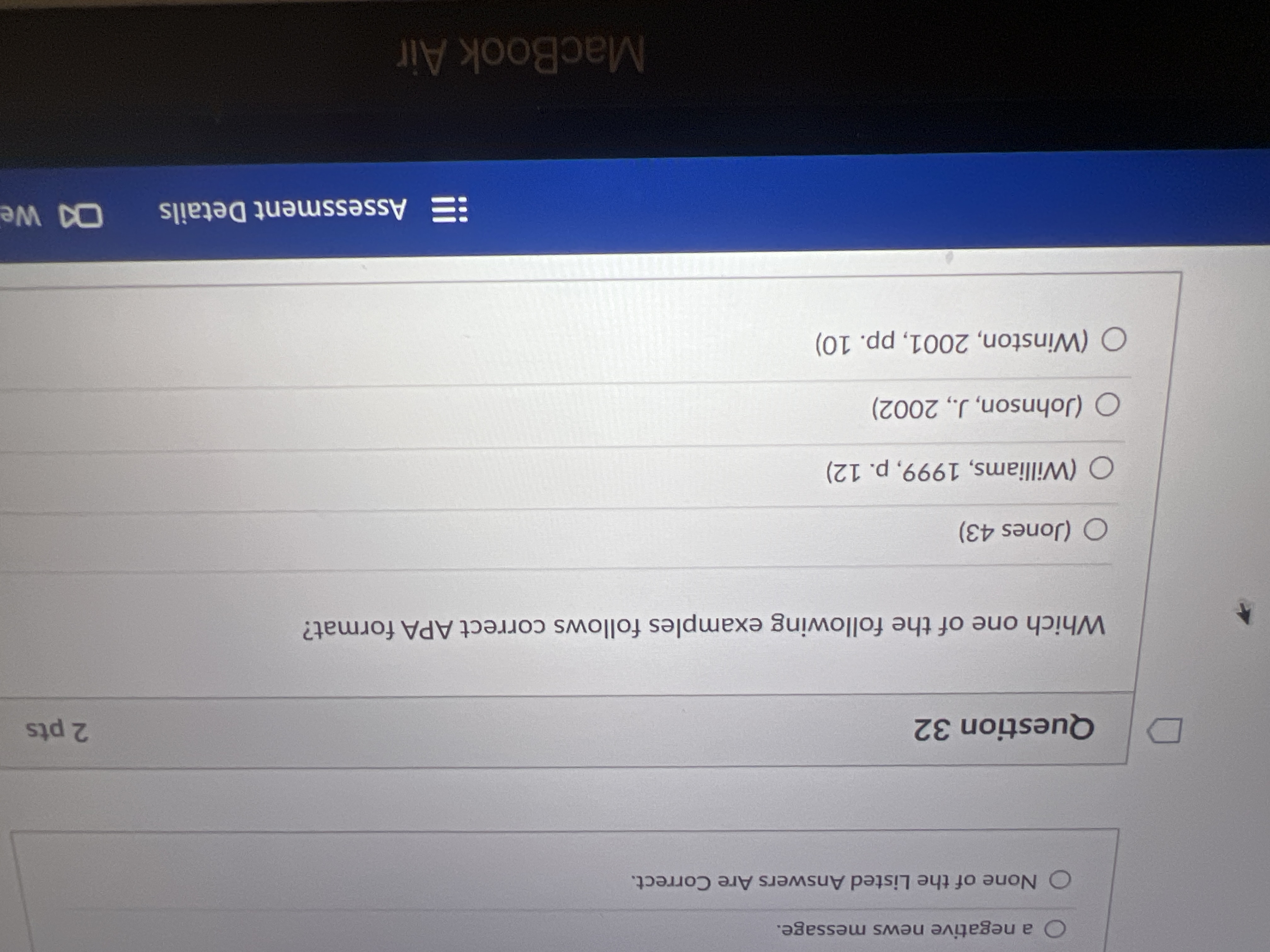 Solved Question 32Which one of the following examples | Chegg.com